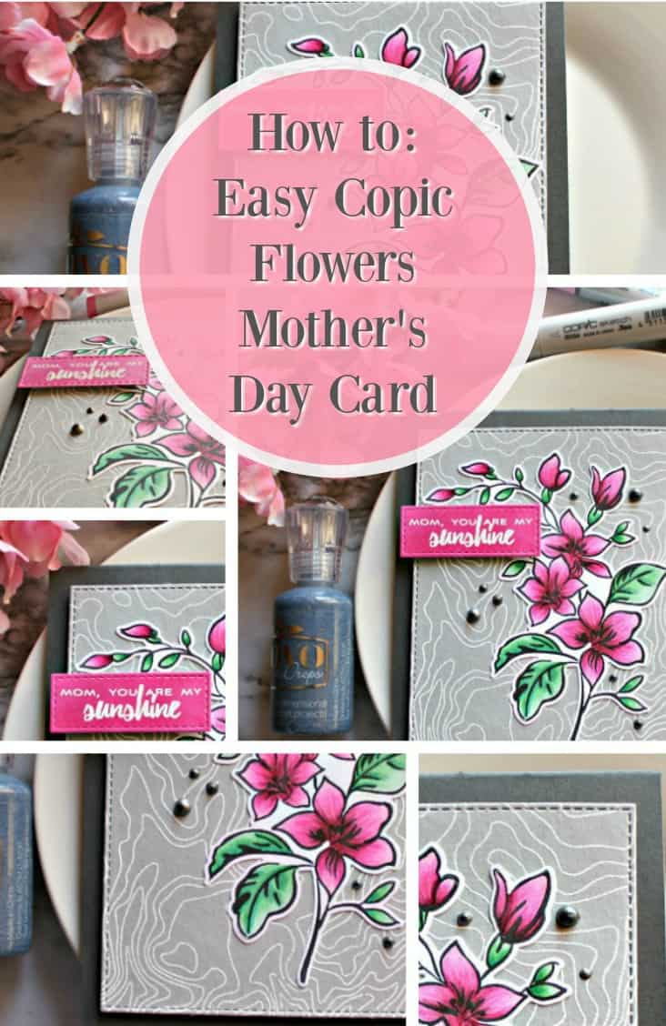 How To Easy Copic Flower Mother's Day Card - Jill Cameron Creations