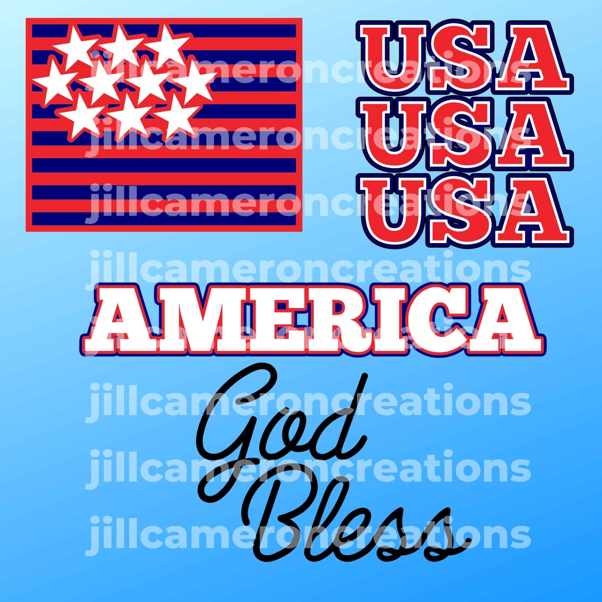 Celebrate America Cards and Cutting Files – Jill Cameron Creations